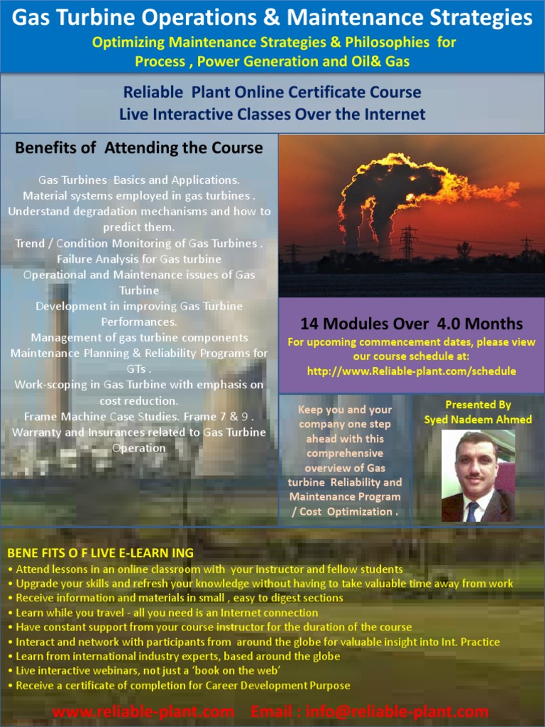 Gas Turbine Operation and Maintenance Online Course Brochure PDF | PDF ...