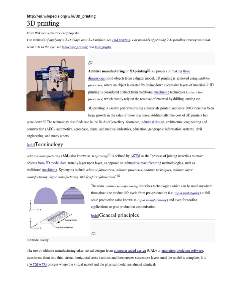 3D Printing: Terminology | PDF | 3 D Printing | 3 D Modeling