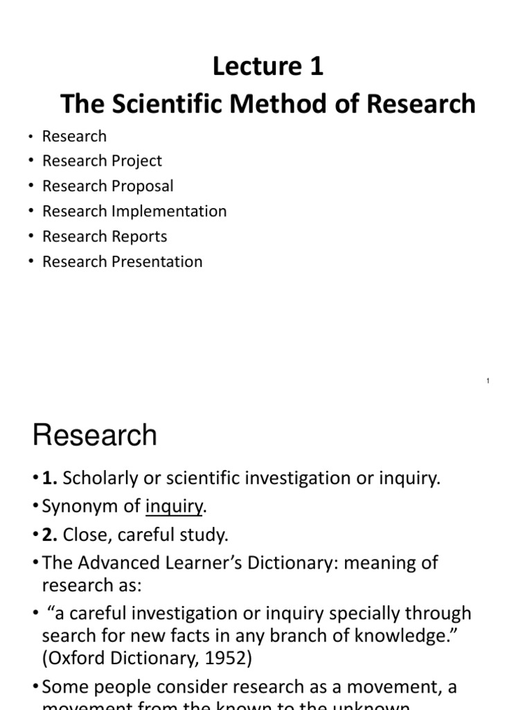 Overview of Scientific Research Methods | PDF | Quantitative Research ...