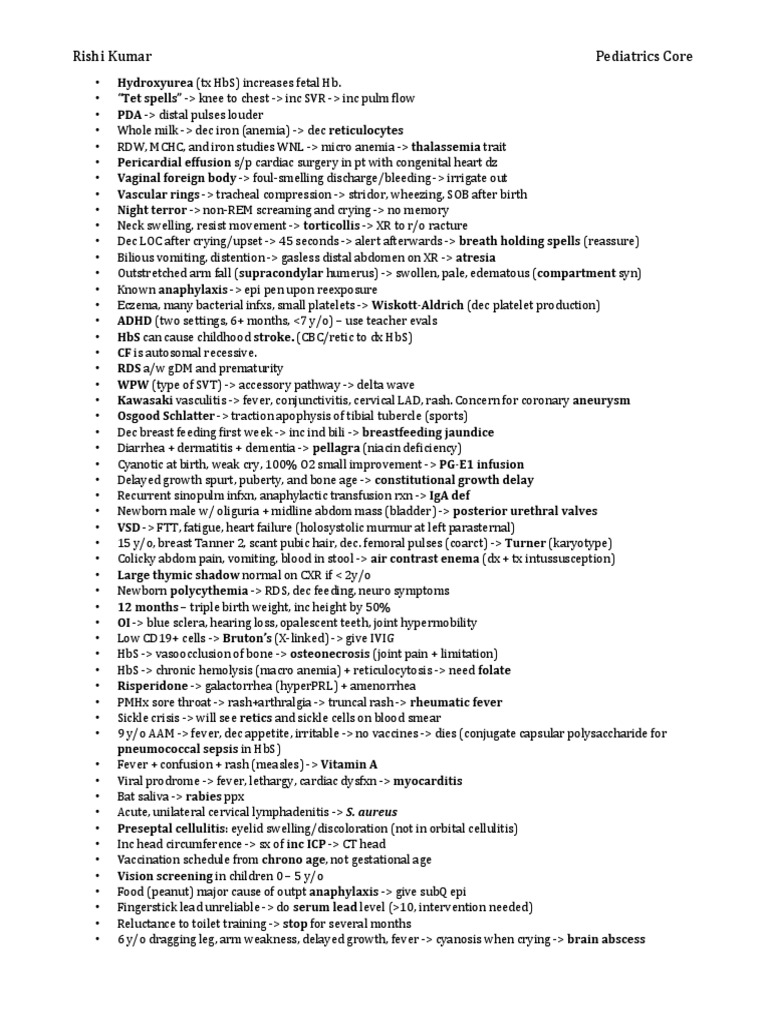 Pediatrics-Notes.pdf | Rtt | Medicine