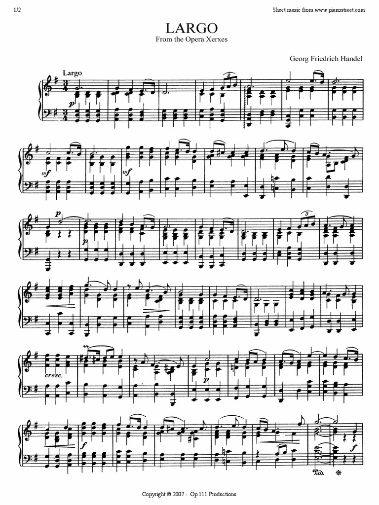 Handel-Largo From Opera Xerxes | PDF