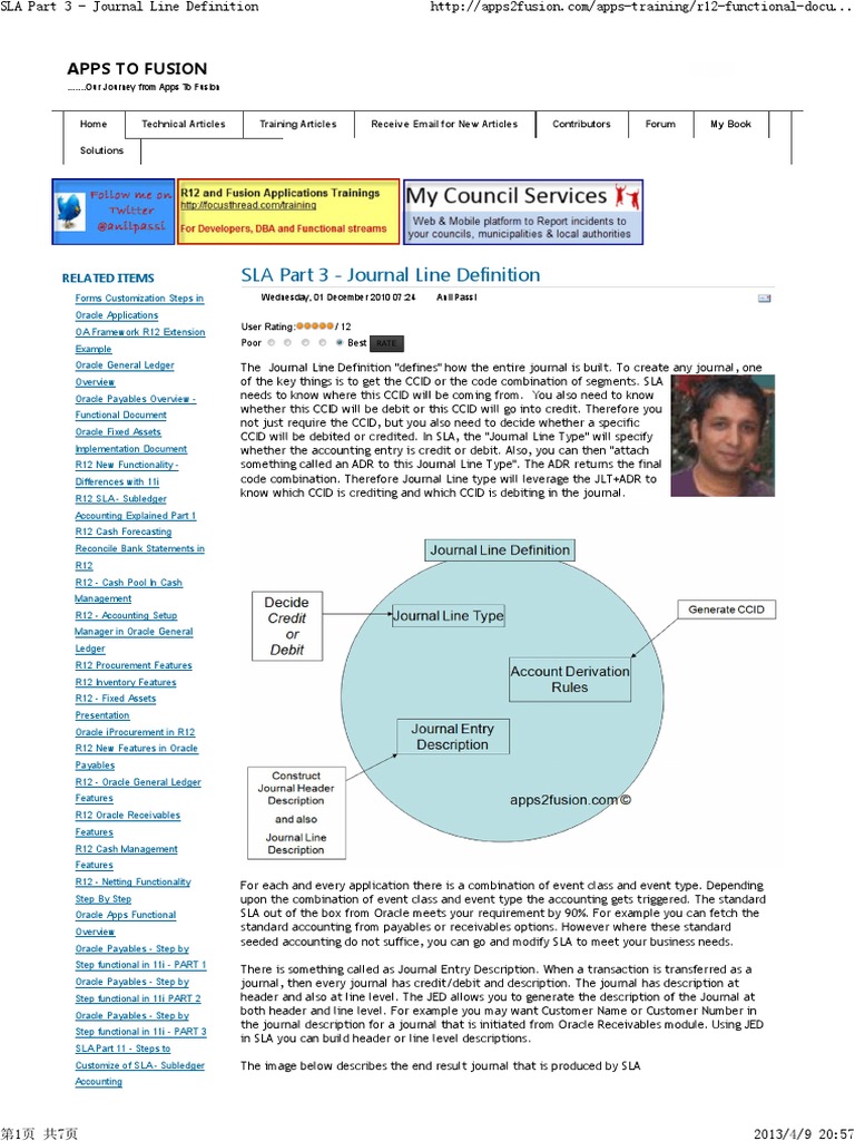 SLA Part 3 - Journal Line Definition PDF | PDF | Debits And Credits ...