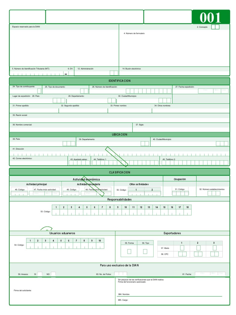 Formato Rut | Conceptos legales | Principios éticos | Prueba gratuita ...