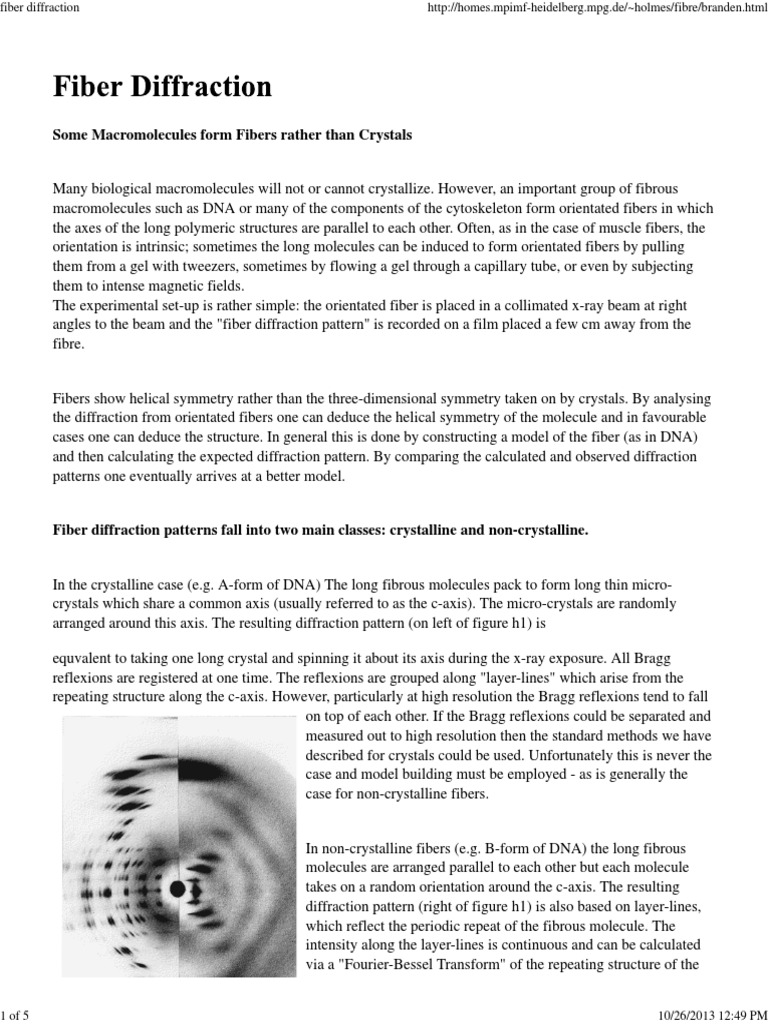 Fiber Diffraction PDF | PDF | X Ray Crystallography | Helix