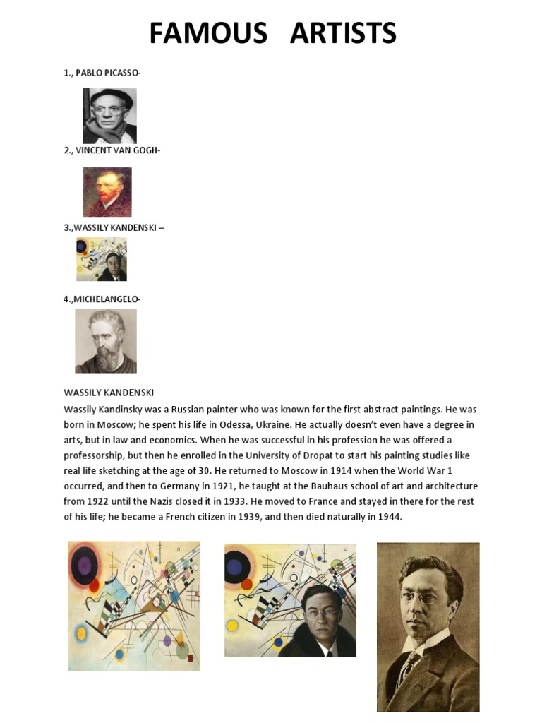 Famous Artists | PDF