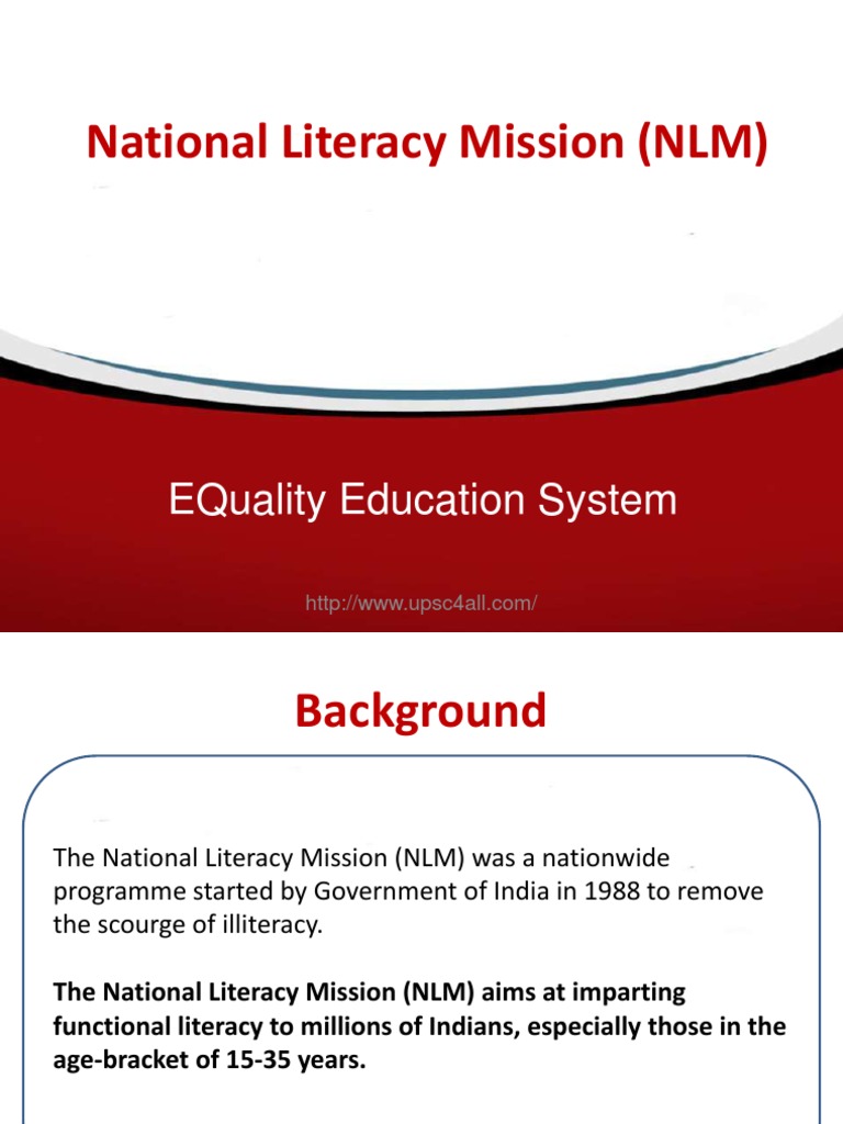National Literacy Mission Overview | PDF | Literacy | Behavior Modification