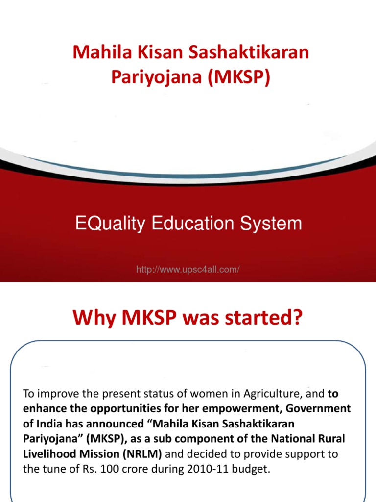 Mahila Kisan Sashaktikaran Pariyojana (MKSP).pdf | Sustainability ...