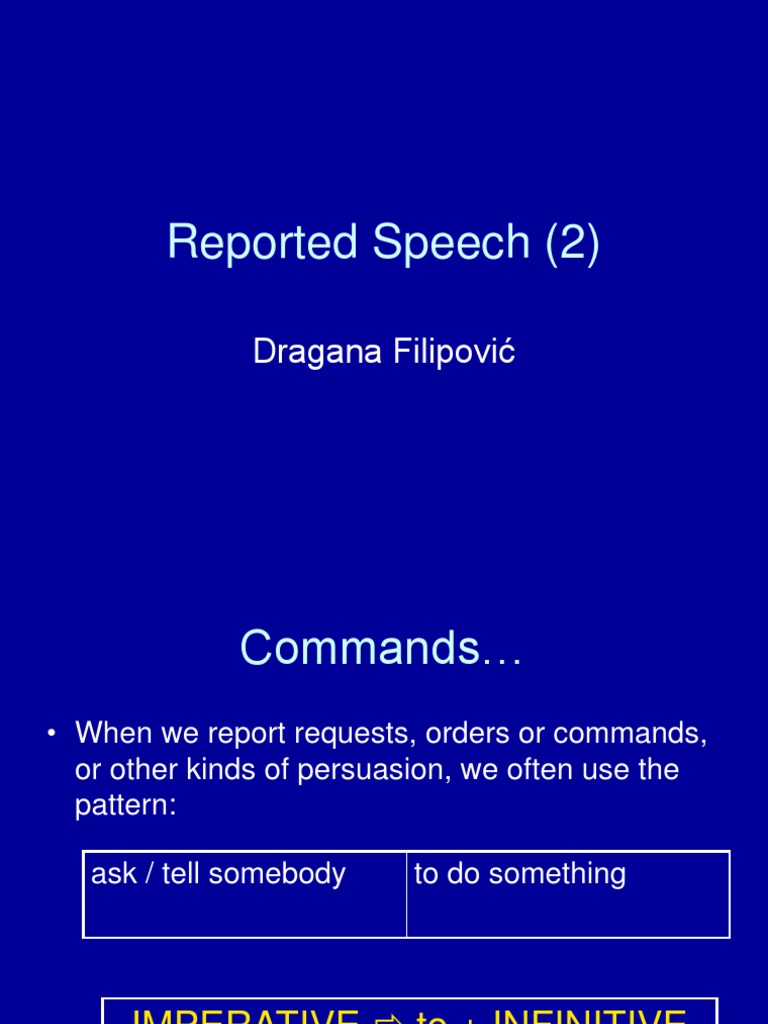 Reported Speech 2 | PDF | Question | Syntax