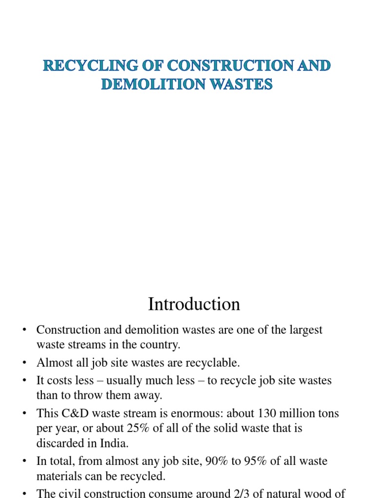 Construction &demolition Waste Recycling | PDF | Recycling | Scrap