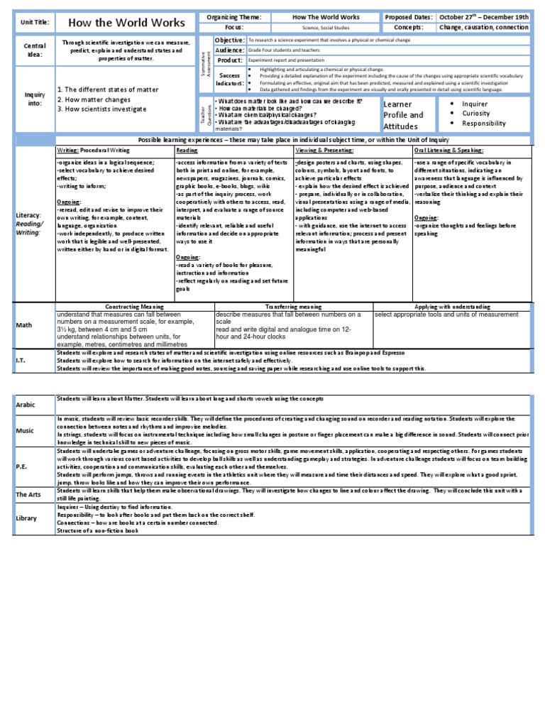 Exploring Matter: Science Inquiry Unit | PDF | Scientific Method | Science