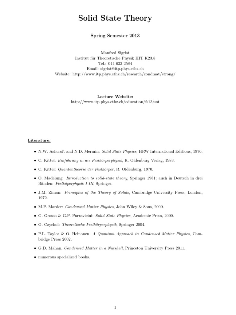 Solid State Note (2nd Quantization Tight Binding) | PDF | Electronic ...