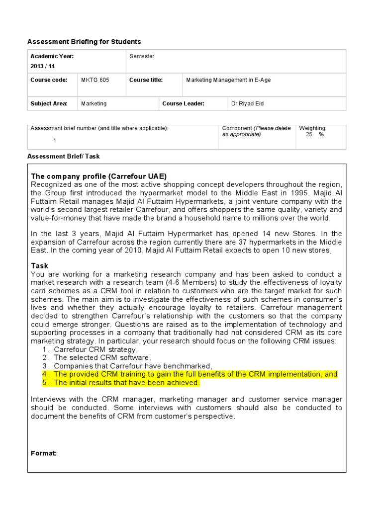 Assessment1 - Case Study | PDF | Customer Relationship Management | Retail