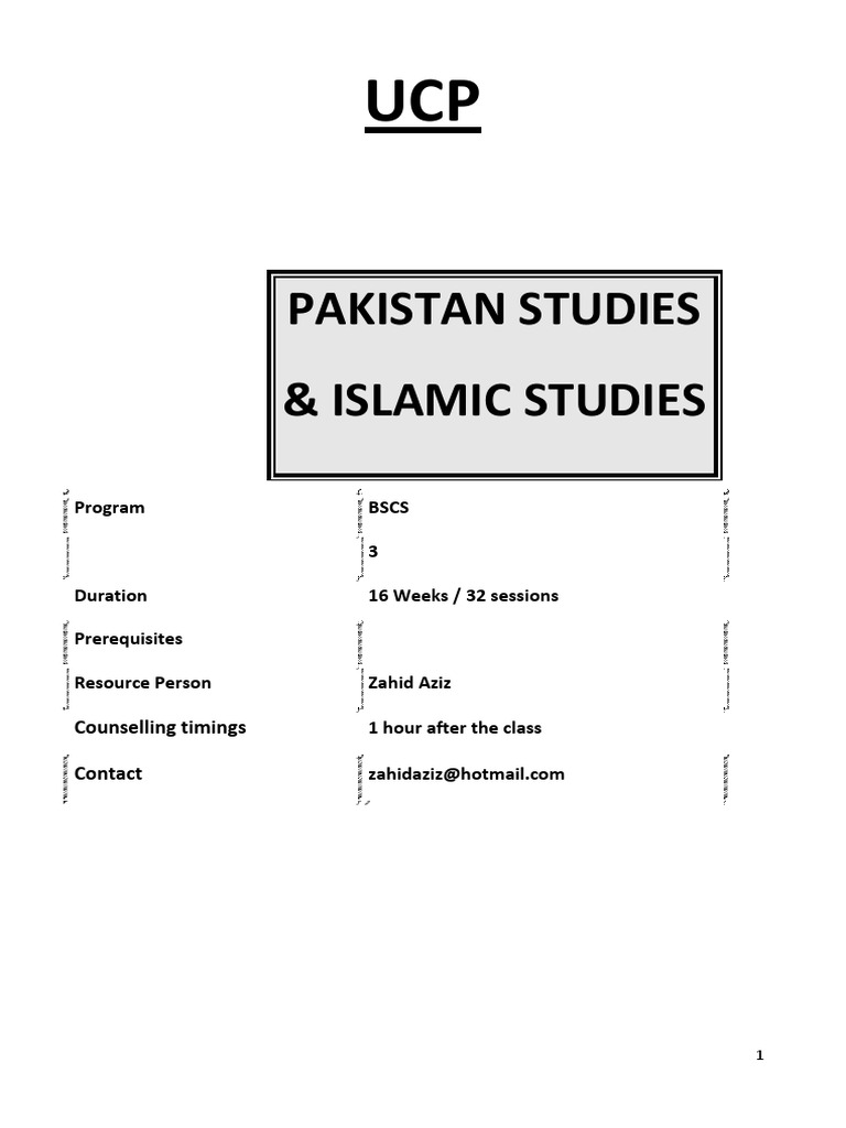 Fall 2013 Ucp Course Outline | Pakistan | Academic Dishonesty