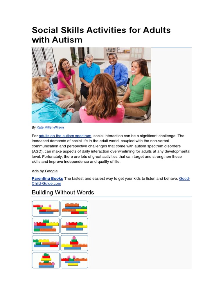 Social Skills Activities for Autistic Adults | PDF | Autism | Autism ...