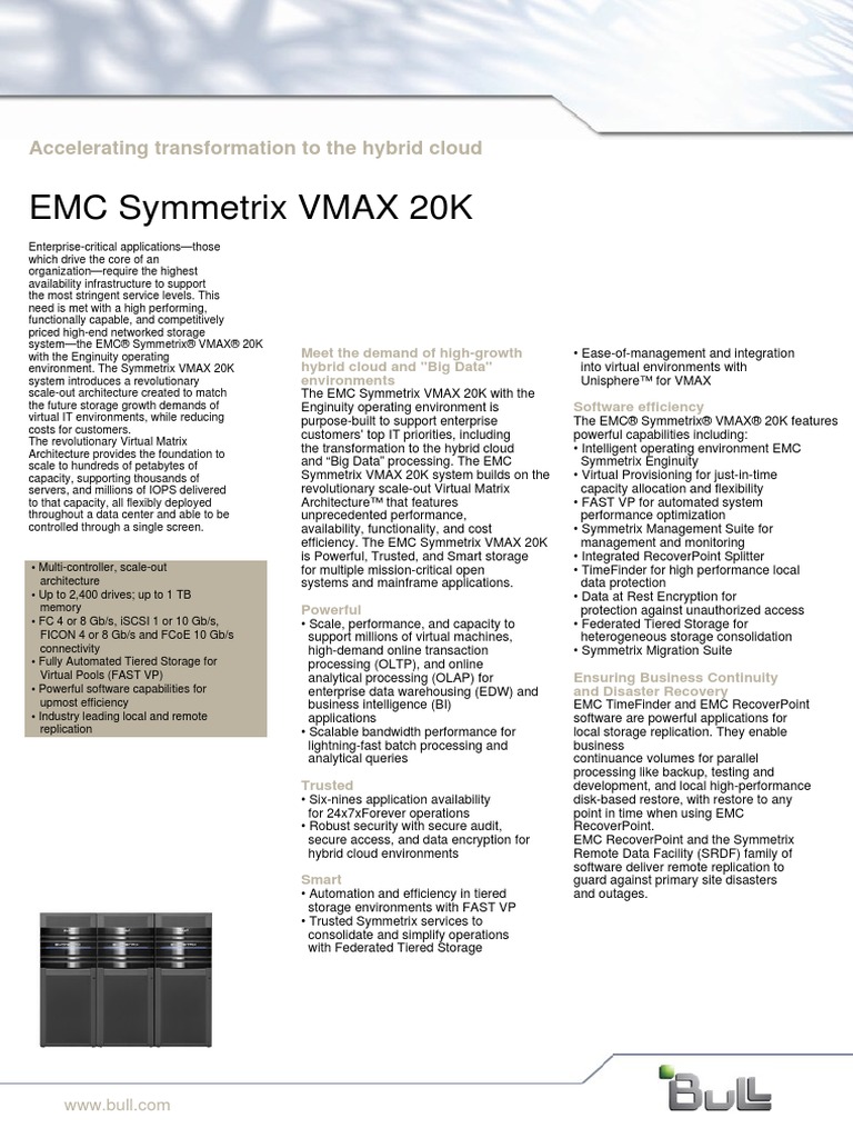 EMC Symmetrix VMAX 20K PDF | PDF | Cloud Computing | Computer Data Storage