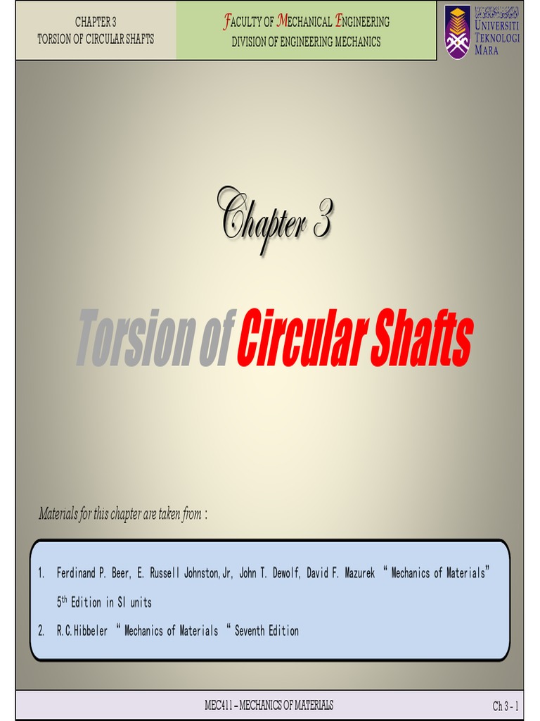 3-Torsion of Circular Shafts PDF | PDF | Strength Of Materials | Stress ...