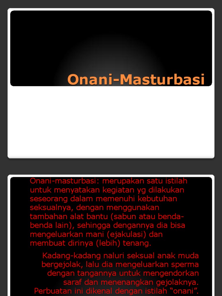Onani Masturbasi | PDF
