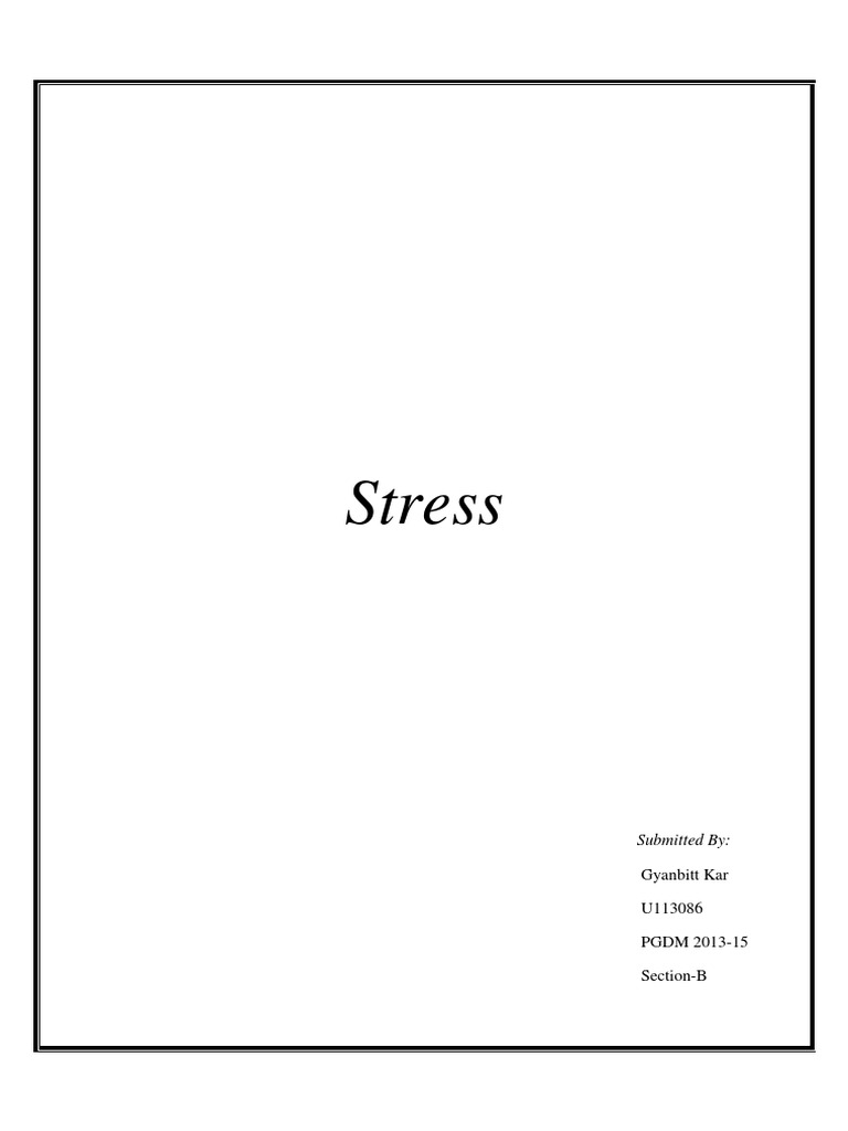 Stress PDF | PDF | Stress (Biology) | Occupational Stress