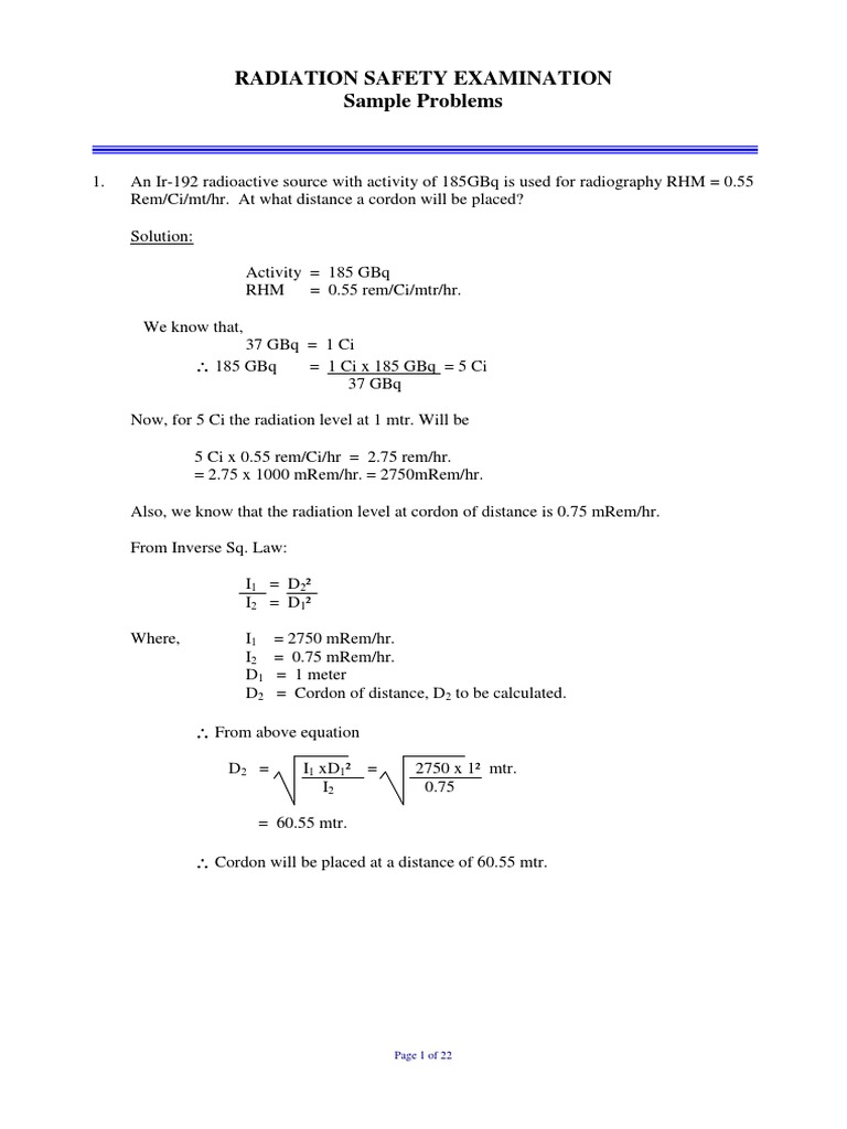 Radiation Safety Test-Aramco (Sample Q&a) 2 PDF | PDF | Radiobiology ...