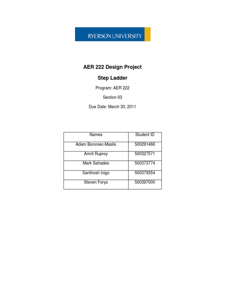 Design Project - Final Report (Modified) | PDF | Ladder | Sheet Metal