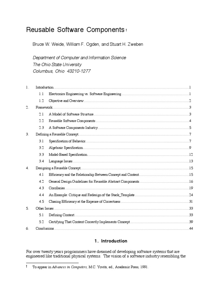 Reusable Software Components | PDF | Component Based Software ...