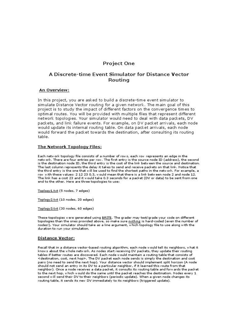 Network Routing Simulation Guide | PDF | Routing | Network Topology