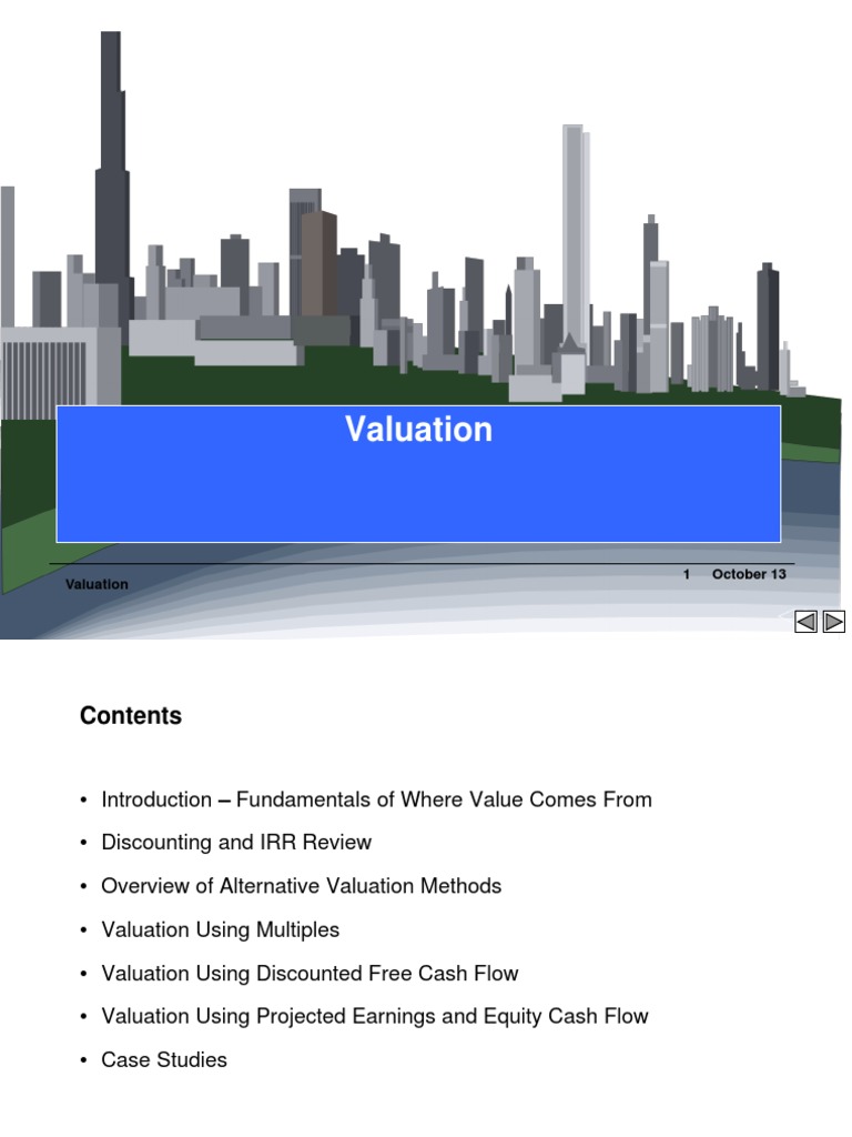Valuation Fundamentals and Methods | PDF | Discounted Cash Flow ...