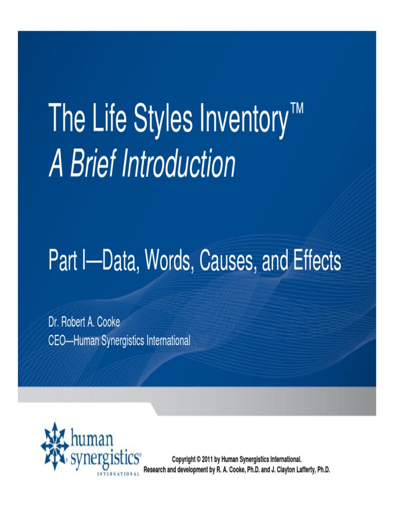 Life Style Inventory University | Download Free PDF | Organizational ...
