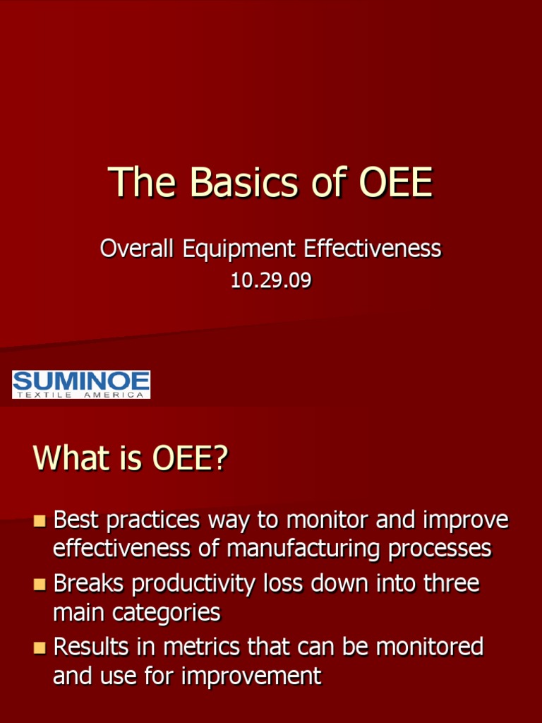 The Basics of OEE | PDF | Production And Manufacturing | Industries