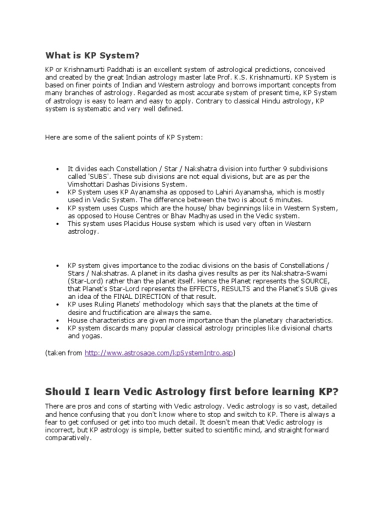 Understanding the KP Astrology System | PDF | Planets In Astrology ...
