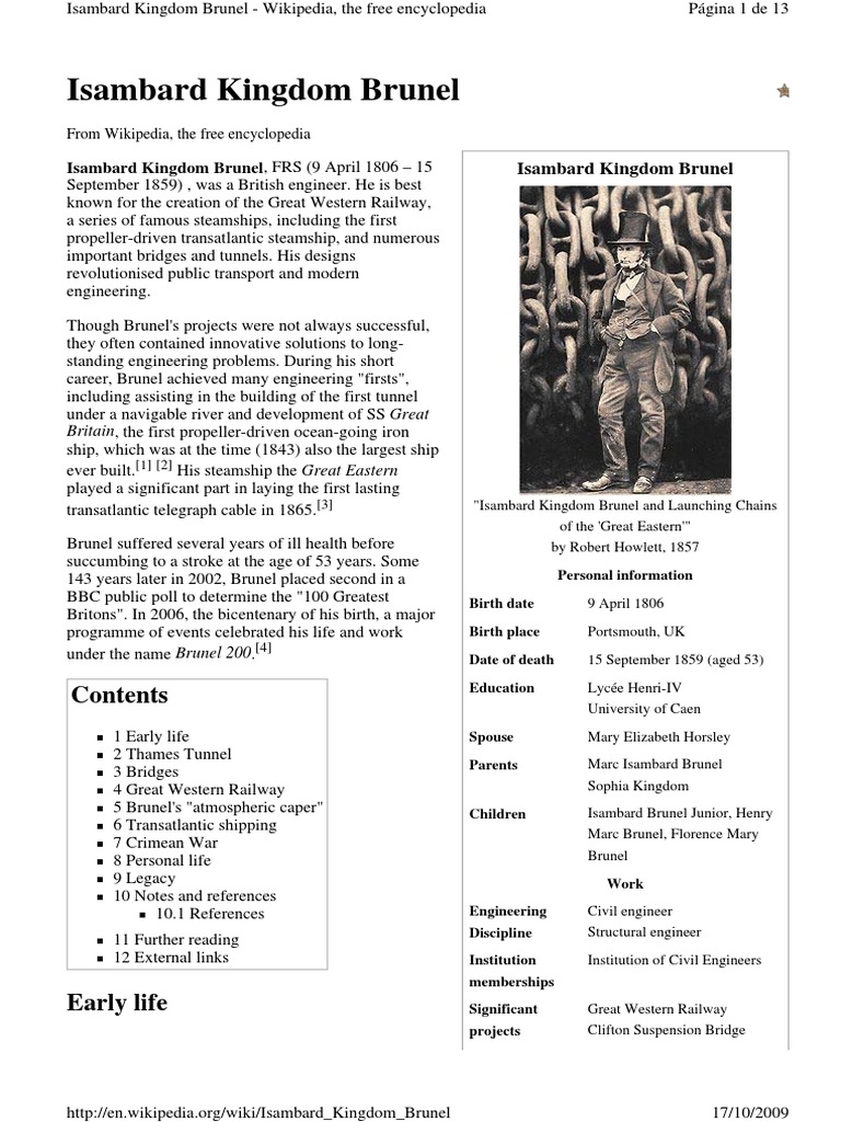 Isambard Kingdom Brunel | PDF | Great Western Railway | Steamship