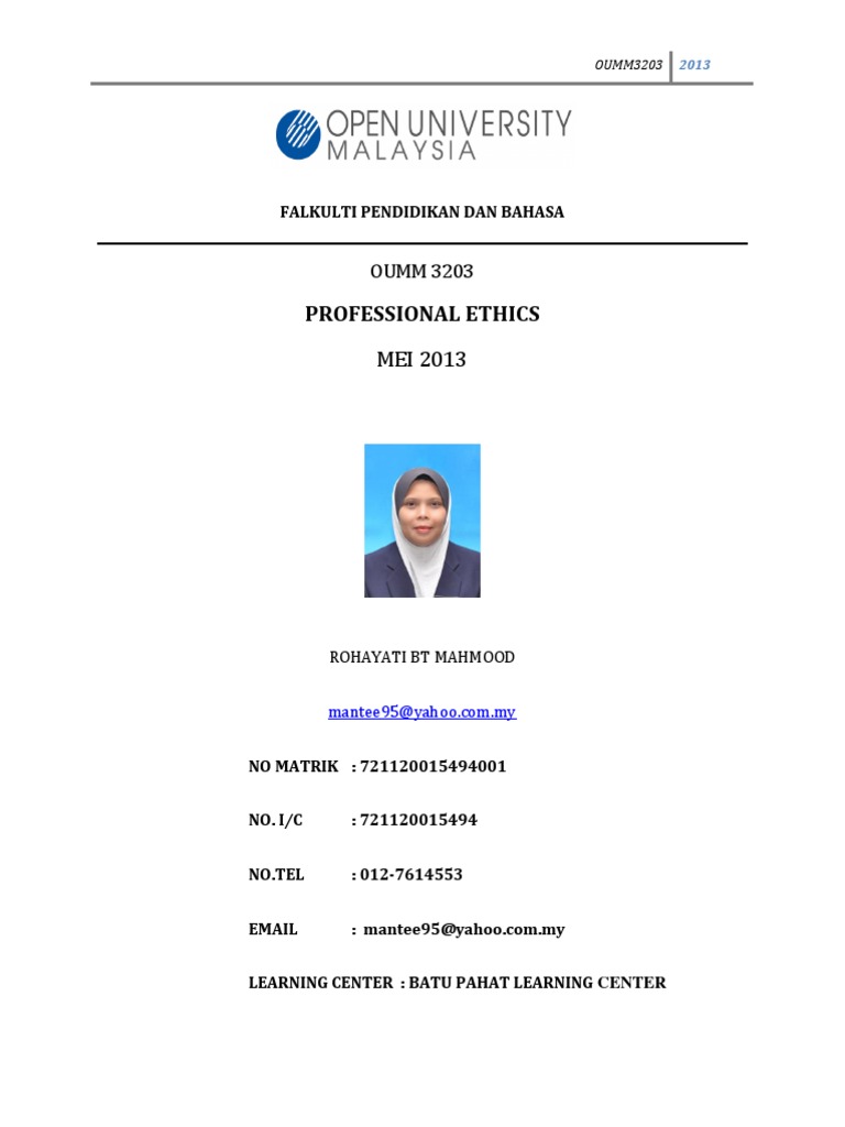 Isu Rasuah Profesionali Ethic One Line721120015494 | PDF