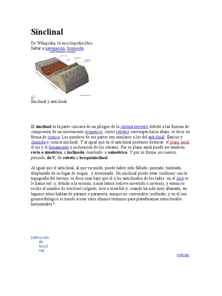 Sinclinal | PDF | Ciencias de la Tierra | Geología