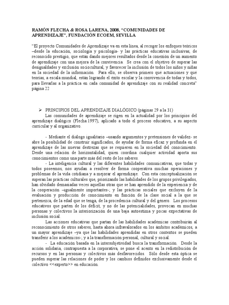 Ramón Flecha | PDF | Aprendizaje | Igualitarismo