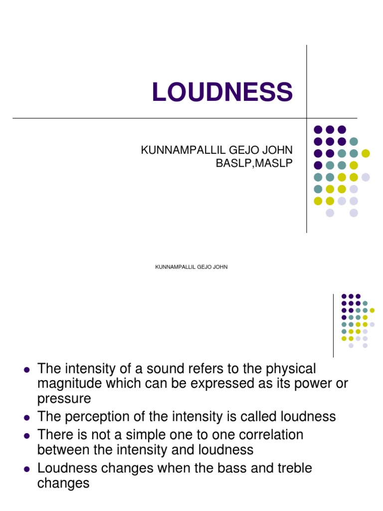 LOUDNESS - PDF / KUNNAMPALLIL GEJO | PDF | Hearing | Sound