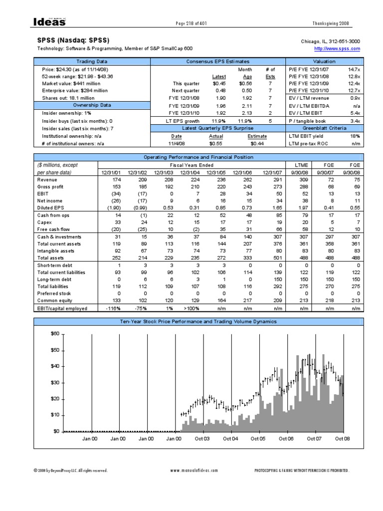 SPSS Company Profile - Acquired by IBM | PDF | Subscription Business ...
