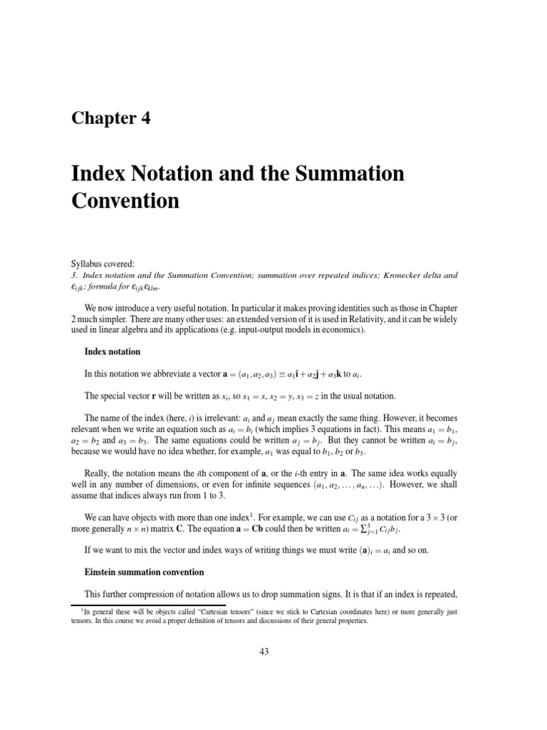Convention Summation | Summation | Mathematical Concepts