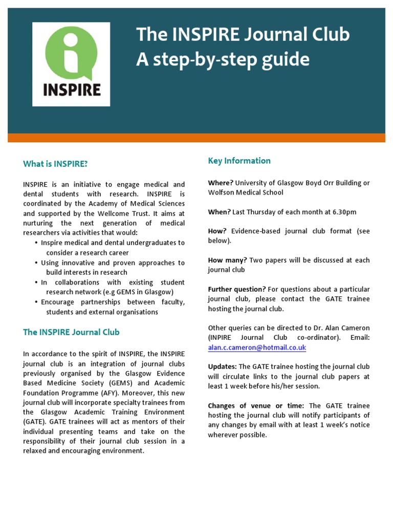 INSPIRE Journal Club Guide.pdf | Randomized Controlled Trial | Medicine