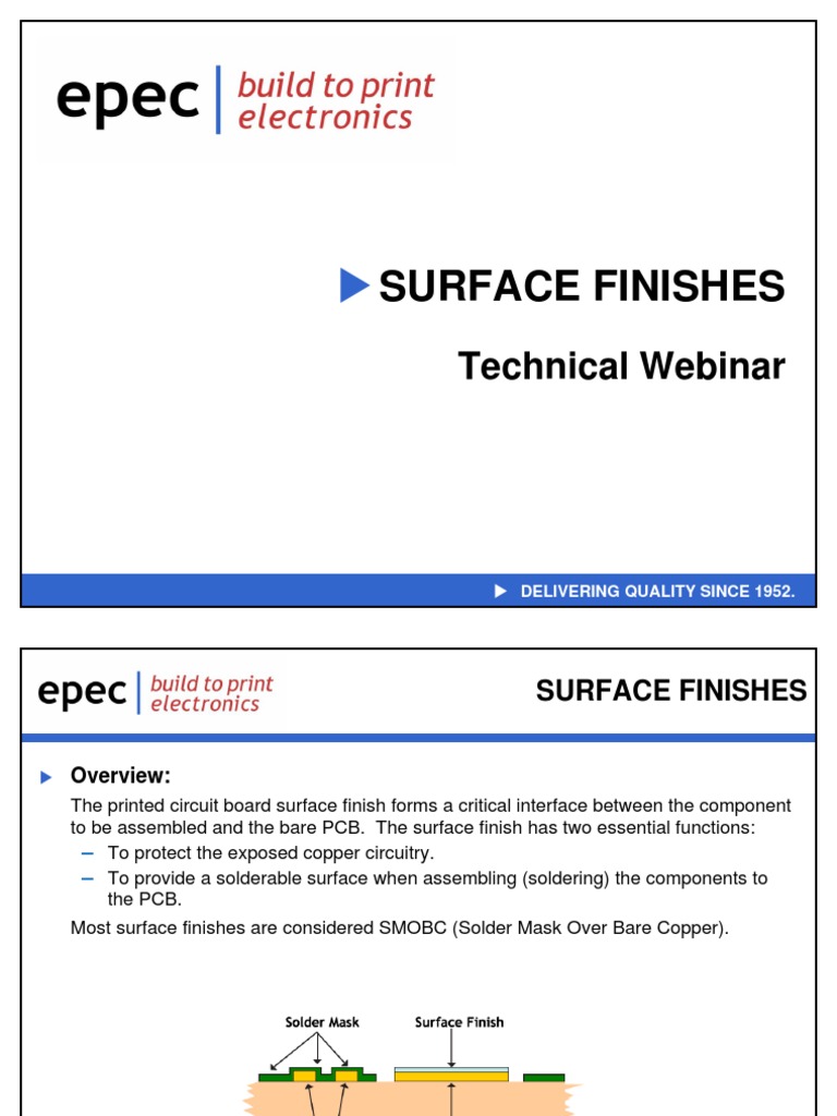 PCB Surface Finish Types Overview | PDF