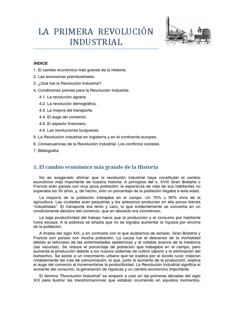 La Primera Revolución Industrial | PDF | Revolución industrial ...