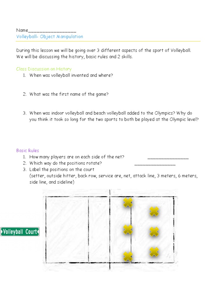 Volleyball Guided Notes | PDF | Volleyball | Team Sports