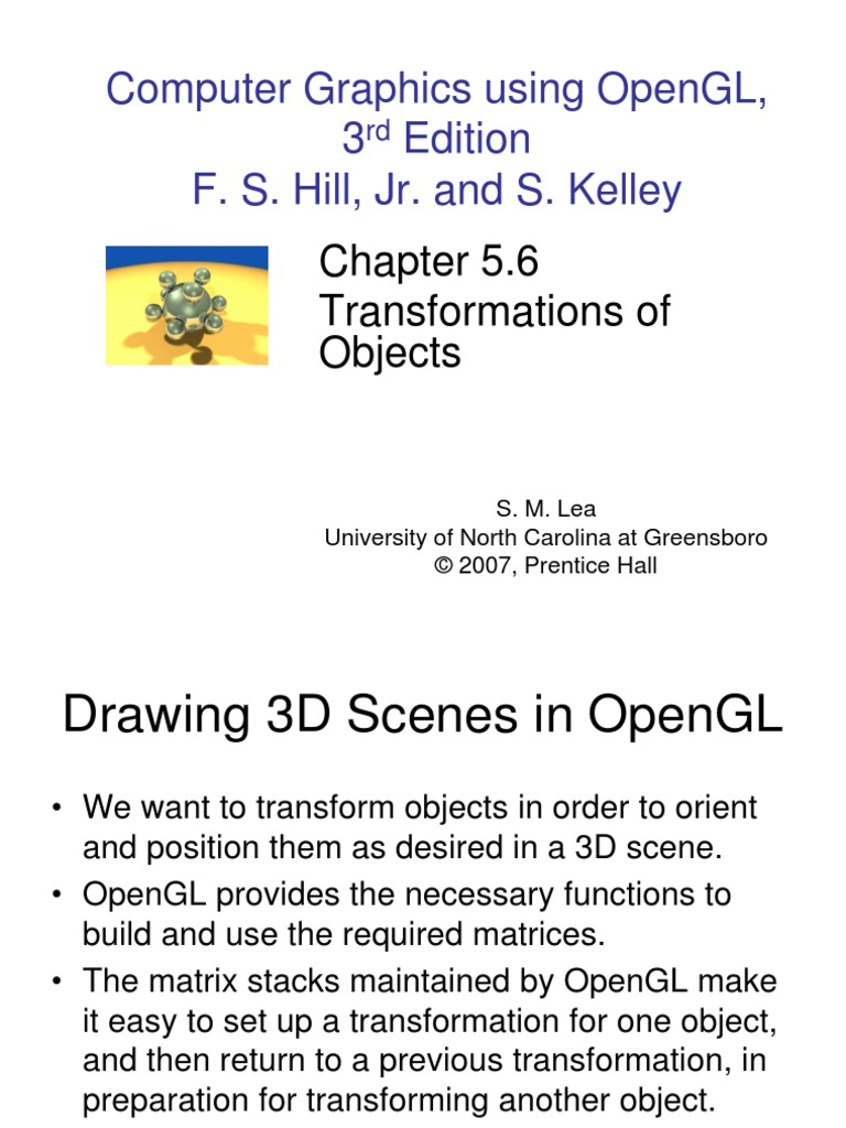 Computer Graphics using OpenGL, 3rd EditionvF. S. Hill, Jr. and S ...