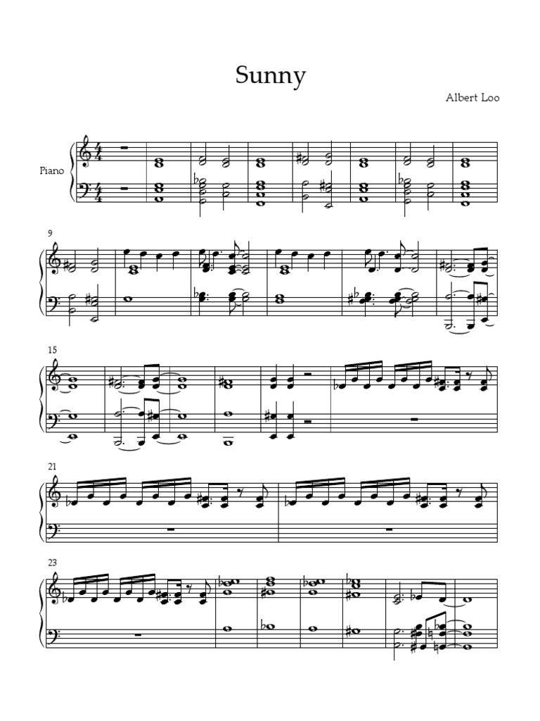 Sunny - Piano | PDF