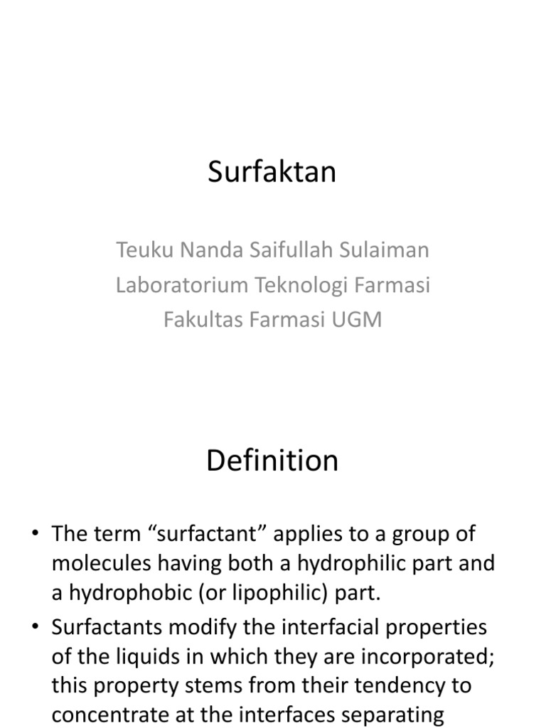 Surfaktan | PDF | Surfactant | Emulsion