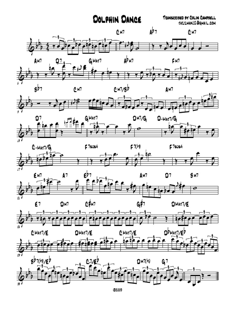 Dolphin Dance Herbie Transcription