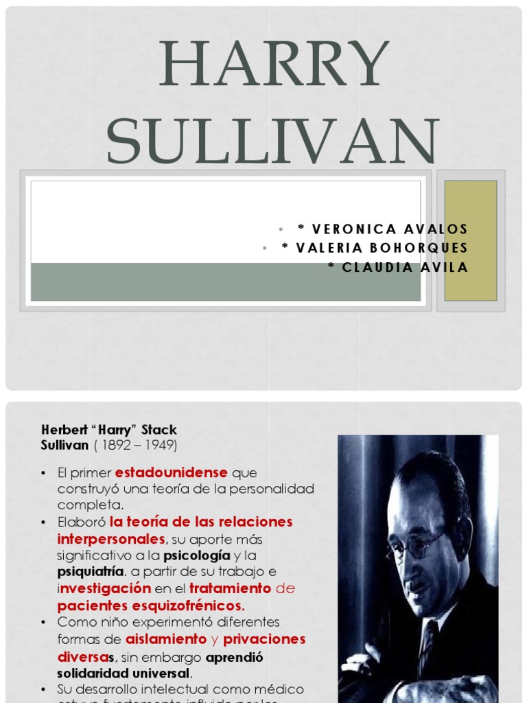 Biografía y Teoría de Harry Sullivan | PDF | Esquizofrenia | Sicología