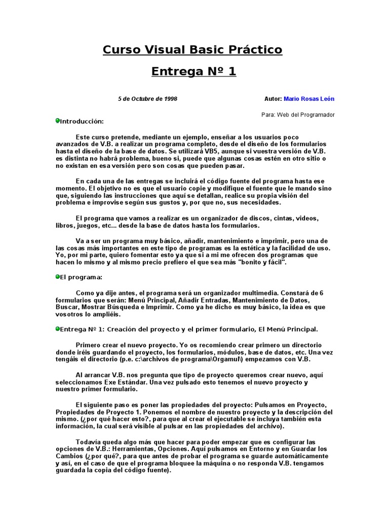 Curso Visual Basic Practico | PDF | Active X Data Objects | SQL