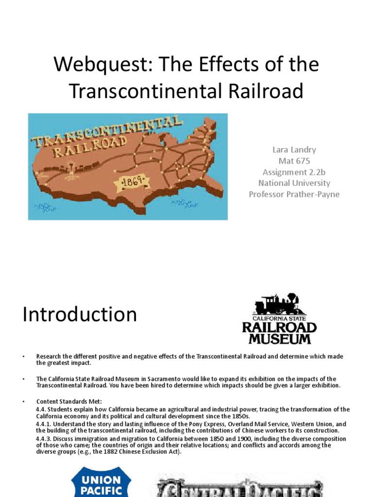 Webquest:The Effects of The Transcontinental Railroad | Download Free ...