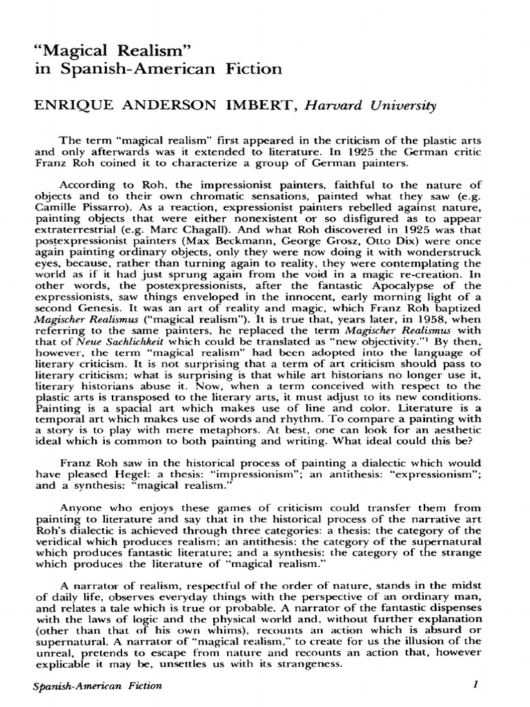 "Magical Realism" in Spanish-American Fiction | Philosophical Science ...