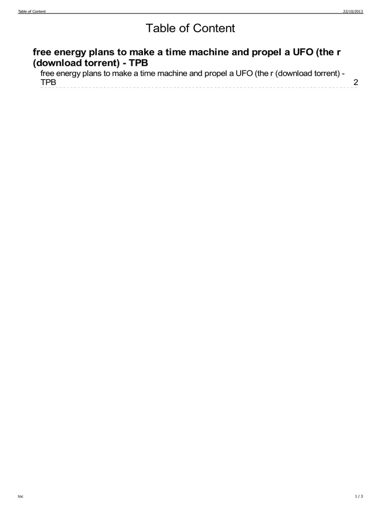 Free Energy Plans To Make A Time Machine and Propel A UFO (T - PDF ...